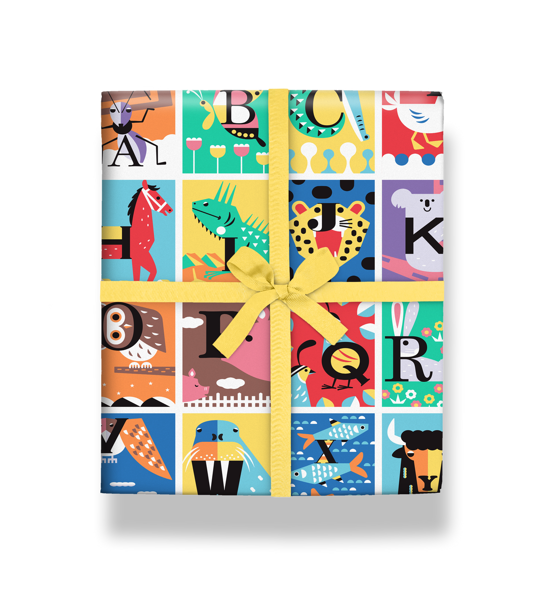 Colourful Alphabet Animal Gift Wrap