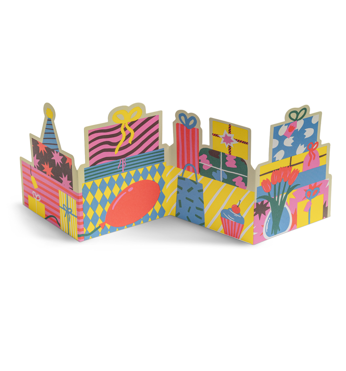 Piles of Presents Fold Out Concertina Card