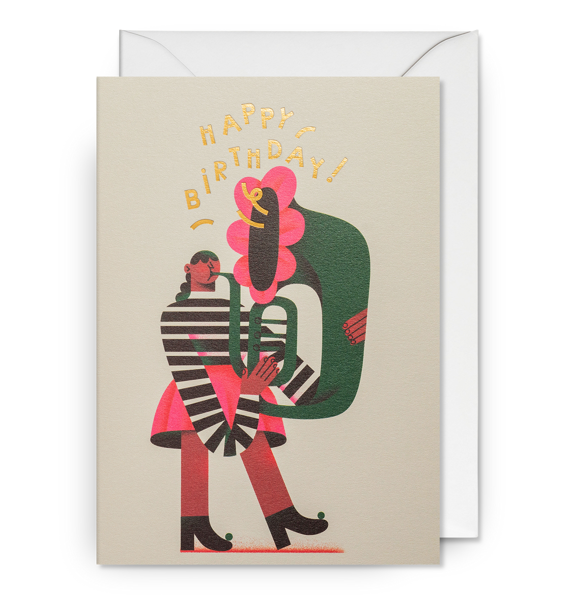 Tuba Girl Happy Birthday Card