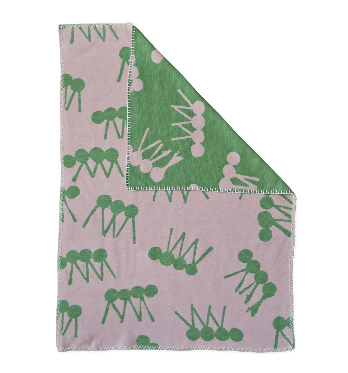 Myra Woven Children’s Blanket, Green & Pink