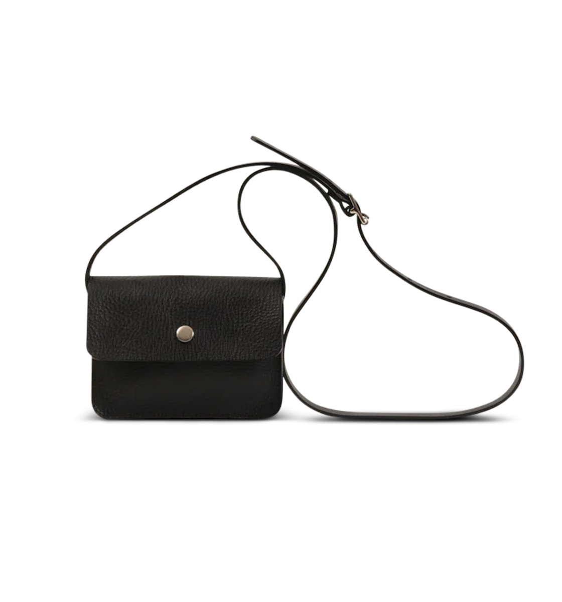 Mini Dot Leather Crossbody Bag, Black