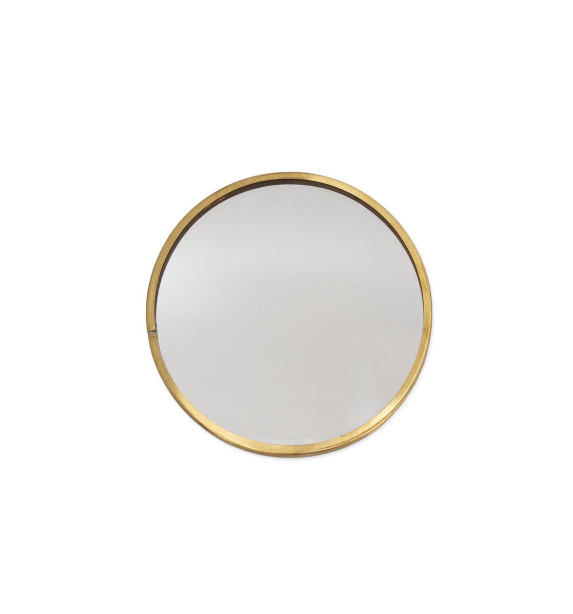 Small Brass Framed Mirror, Round