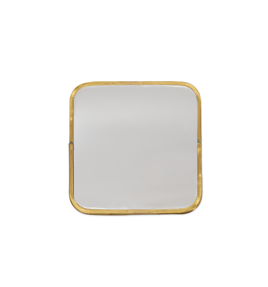 Small Brass Framed Mirror, Square