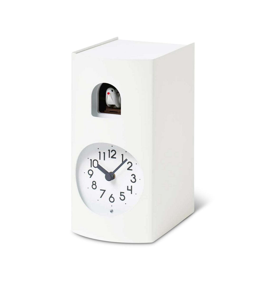 Bockoo Cuckoo Clock Bookend, White