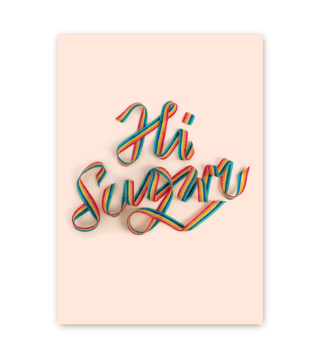 Hi Sugar Rainbow Sweets Postcard
